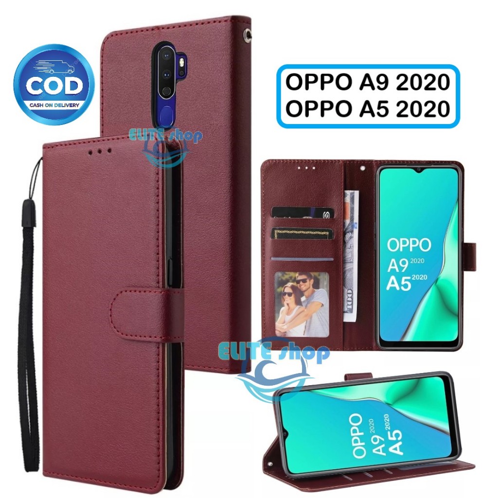 Jual Casing OPPO A9 2020 / A5 2020 model flip buka tutup case kulit ada ...
