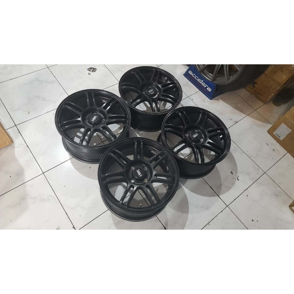 Jual VELG MOBIL BEKAS RACING HSR BOON RING 16 LEBAR 7 OFFET 42 BAUT 4X100 BLACK | Shopee Indonesia