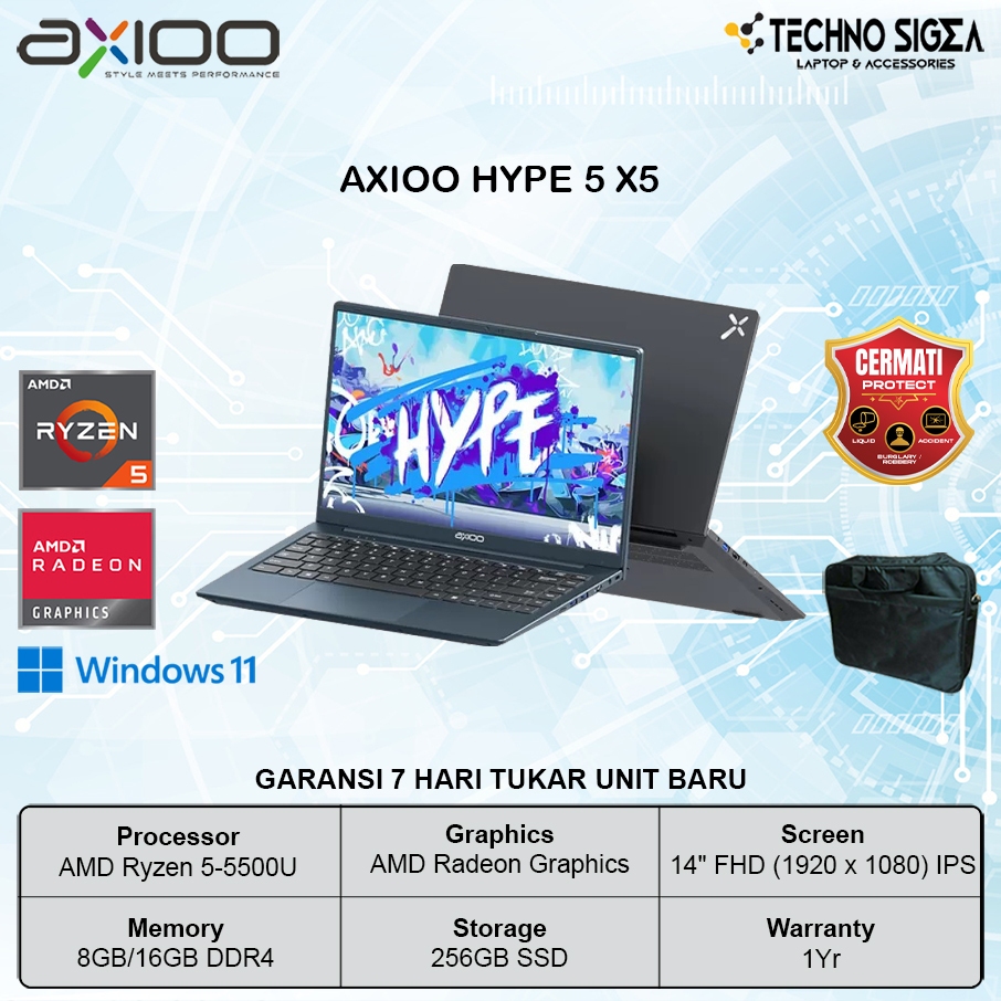 Jual AXIOO Hype 5 AMD X5 Ryzen 5 5500 16GB 256GB 14.0 FHD IPS | Shopee ...