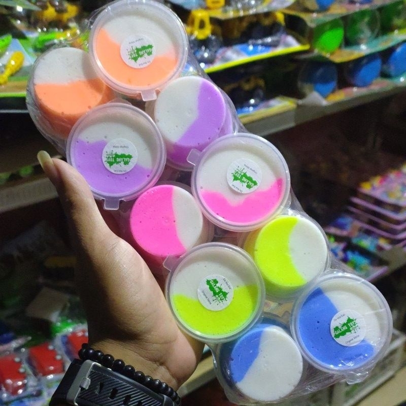 Jual 10 pc slem rainbow dof original/slem murah/slime tofu / slime ...