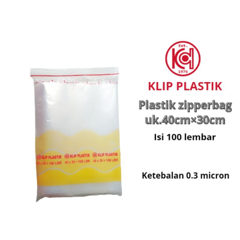 Jual Kantong Plastik Klip 40×30 List Merah/Plastik Zipperbag Besar(isi ...