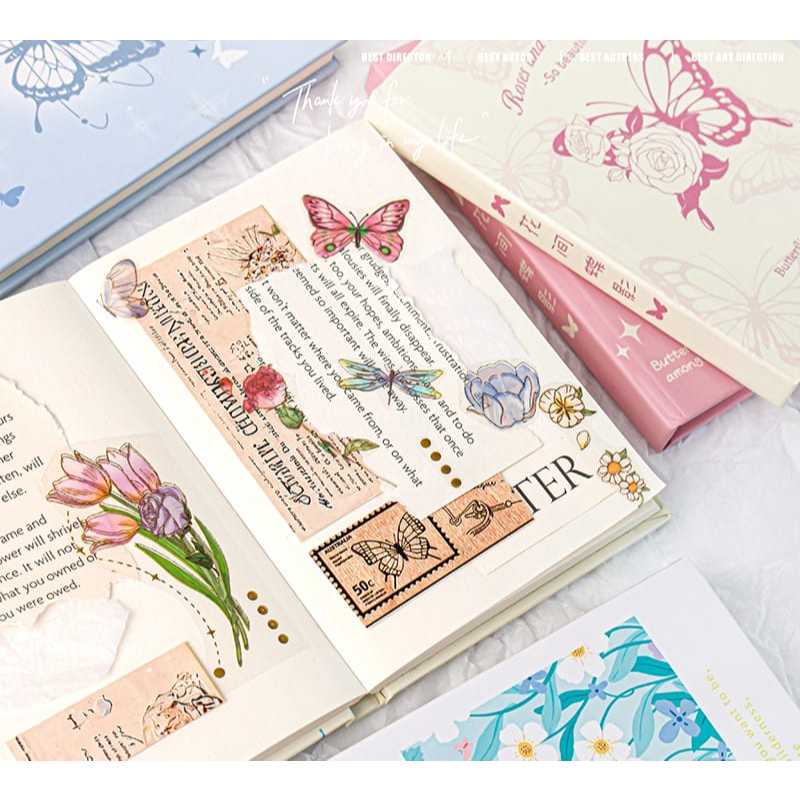 Jual BUTTERFLY HARDCOVER NOTEBOOK A7 Buku Cover Tebal KERTAS POLOS ...