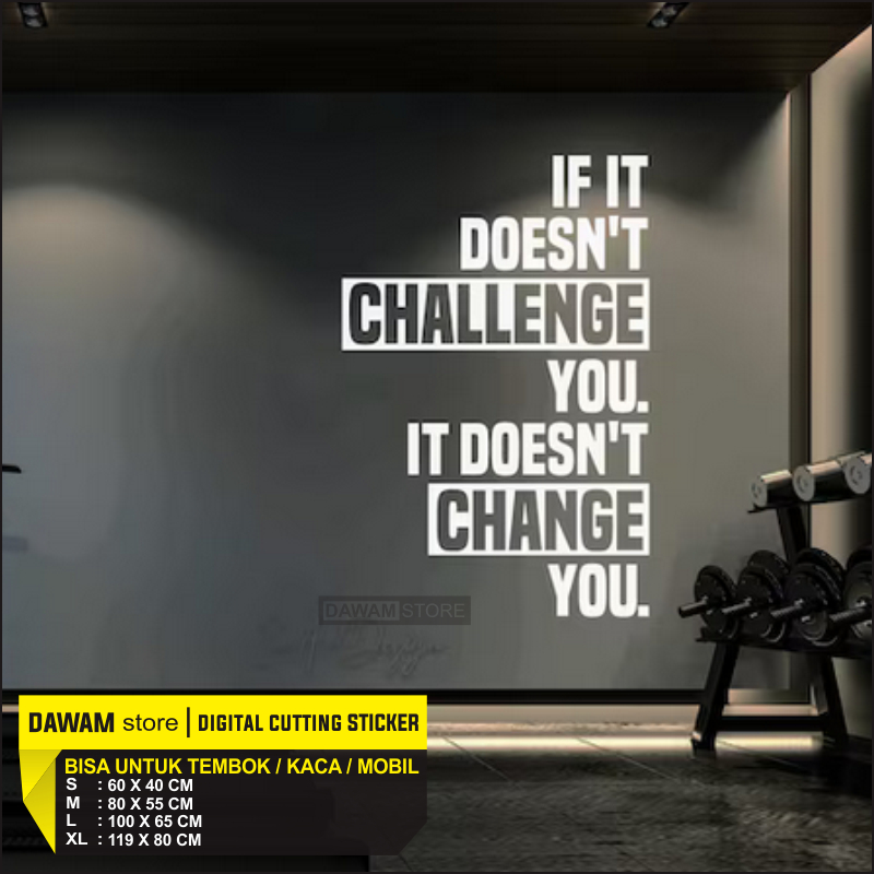 Jual Stiker Dinding Fitness Home Gym Wall Stiker Kaca Perlengkapan Alat ...