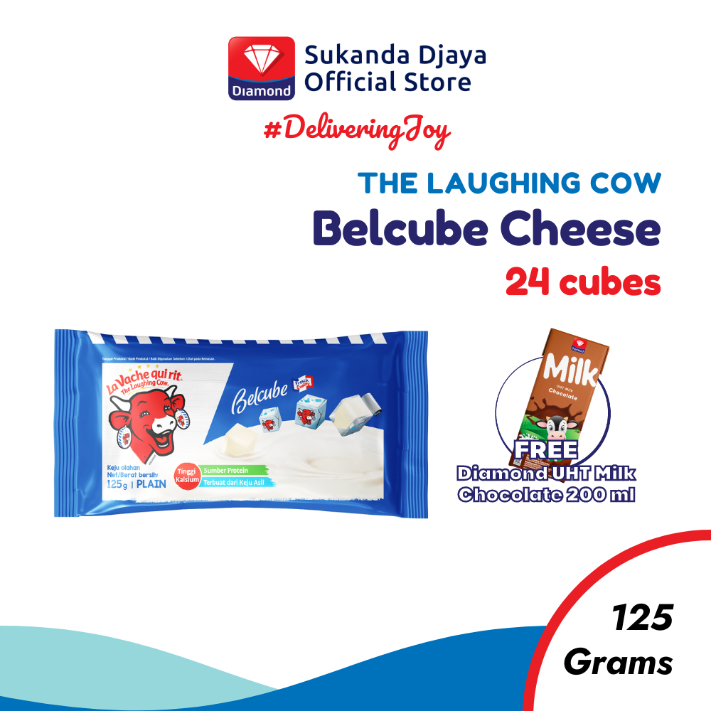 Jual The Laughing Cow Belcube Cheese Plain 24 Cubes [Free Diamond ...