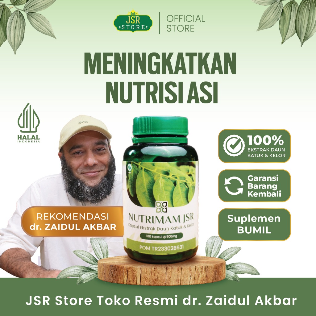 Jual NUTRIMAM JSR dr Zaidul Akbar Suplemen ASI Ekstrak Daun Katuk dan Kelor Pelancar ASI - 100 ...