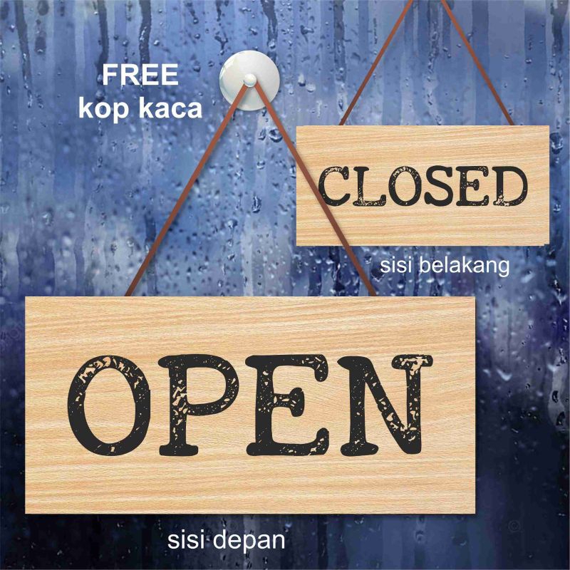 Jual Open closed buka tutup close signboard sign board papan gantungan ...
