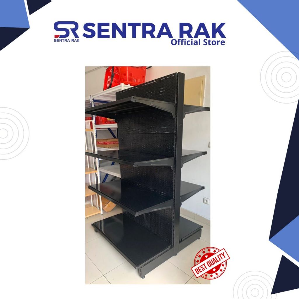 Jual Rak Gondola Perforated Island 180 cm X 100 cm X 47 cm - Hitam ...