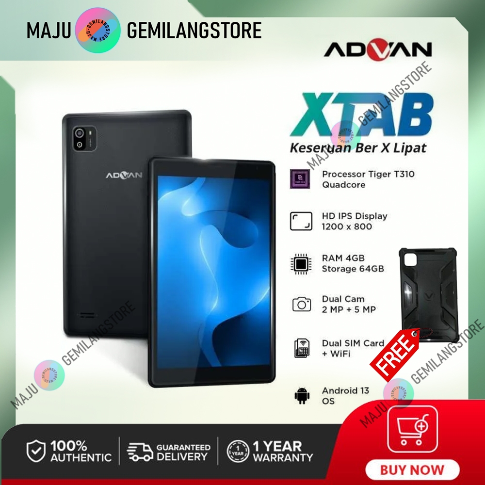 Jual ADVAN XTAB 4GB/64GB 8" Quadcore T310 Tablet Android 13 HD IPS Dual ...