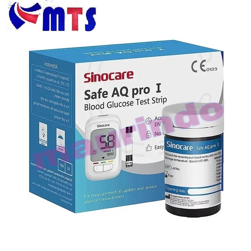 Jual COD - Sinocare Safe AQ Pro I Tes Gula Darah 25 Strip Test Blood ...