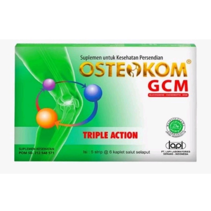 Jual Osteokom GCM Suplemen Tulang dan Sendi 1 Box Isi 30 Kaplet ...