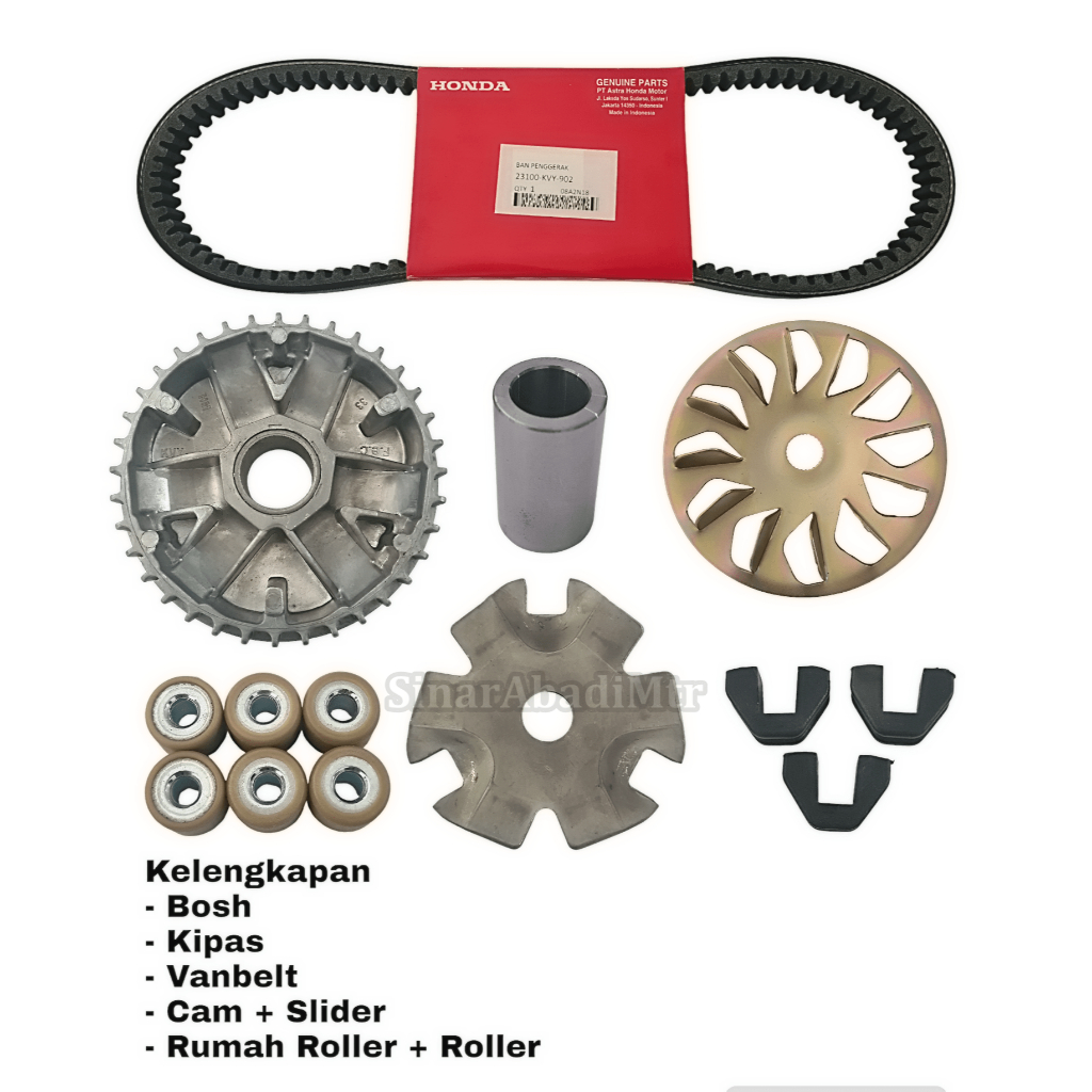 Jual Vanbelt Vanbel Fanbel V-belt + Rumah Roller Set + Kipas Beat Karbu Lama KVY | Shopee Indonesia
