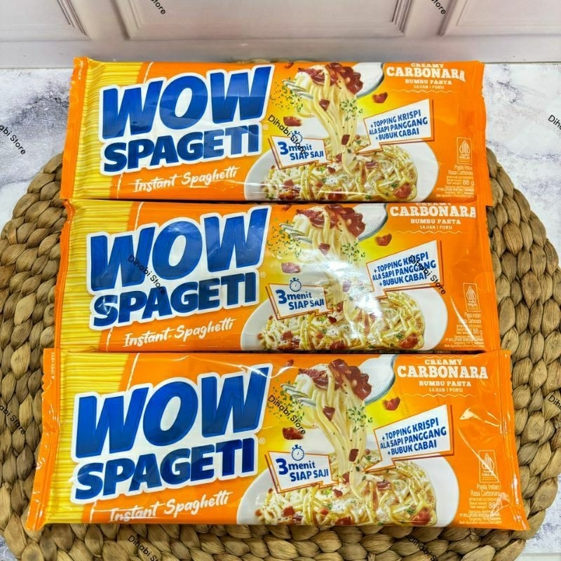Jual Mie Wow Spaghetti 84gr Isi 10 pcs/Varian Rasa Carbonara ...
