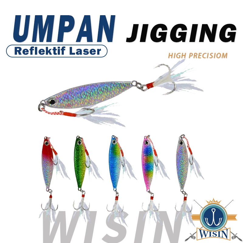 Jual WISIN Baru Umpan Pancing Jigging Hook Memancing Spinner Umpan 7g/10g/15g/20g/30g Laser ...