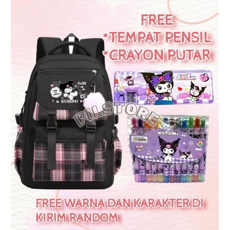 Jual TAS RANSEL ANAK SEKOLAH KARAKTER KUROMI SD SMP SMA MURAH BANYAK BONUS | Shopee Indonesia