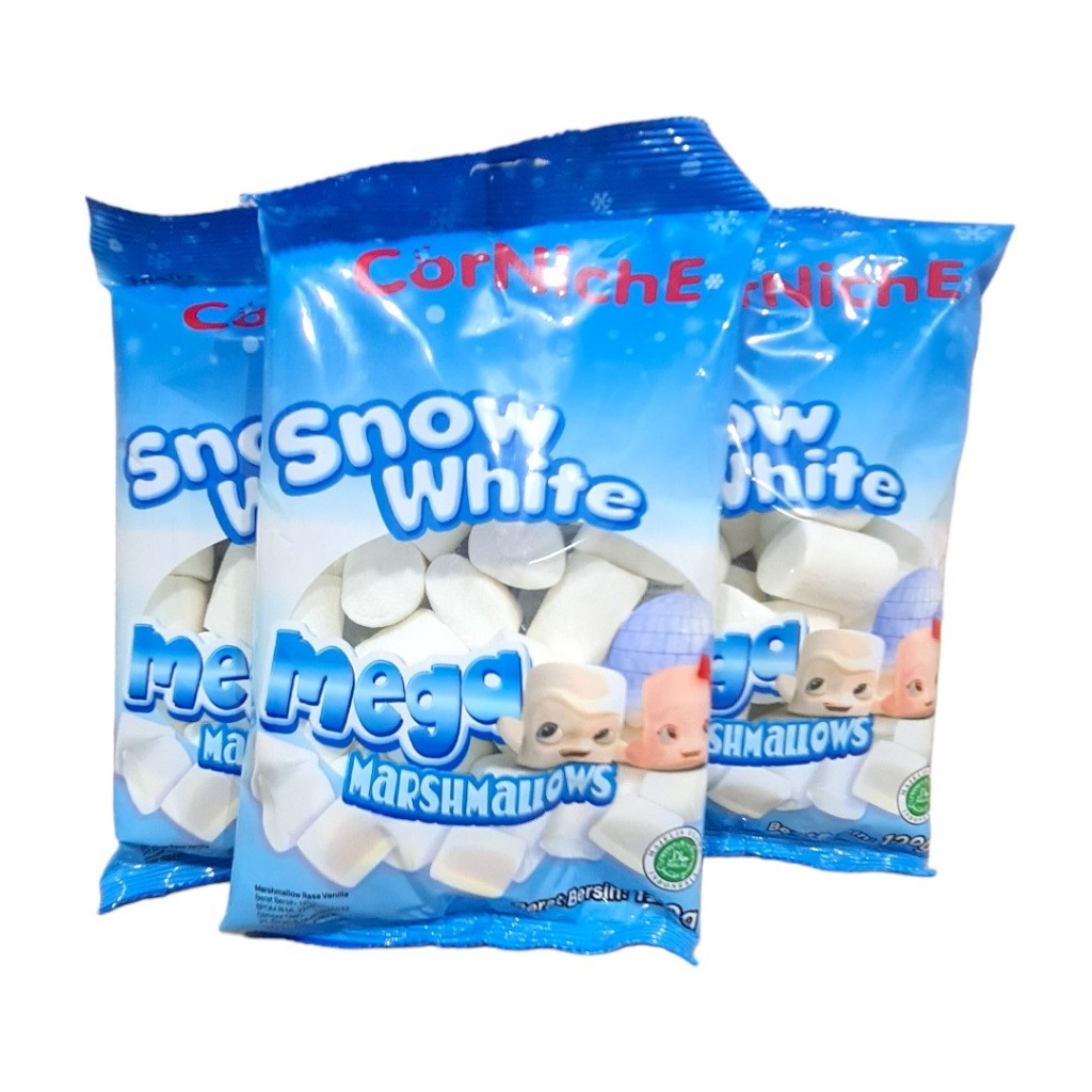 Jual Permen Marshmallow Mega White Jumbo Corniche Halal Fat Free 120 ...