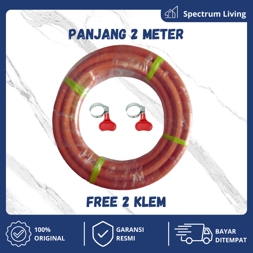 Jual Selang Kompor Gas 2 Lapis Anti Gigitan Tikus Label SNI Panjang 2 ...