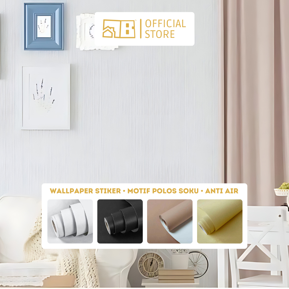 Jual [4 Motif] Wallpaper Sticker Dinding Motif Polos Soku 8m x 45cm ...