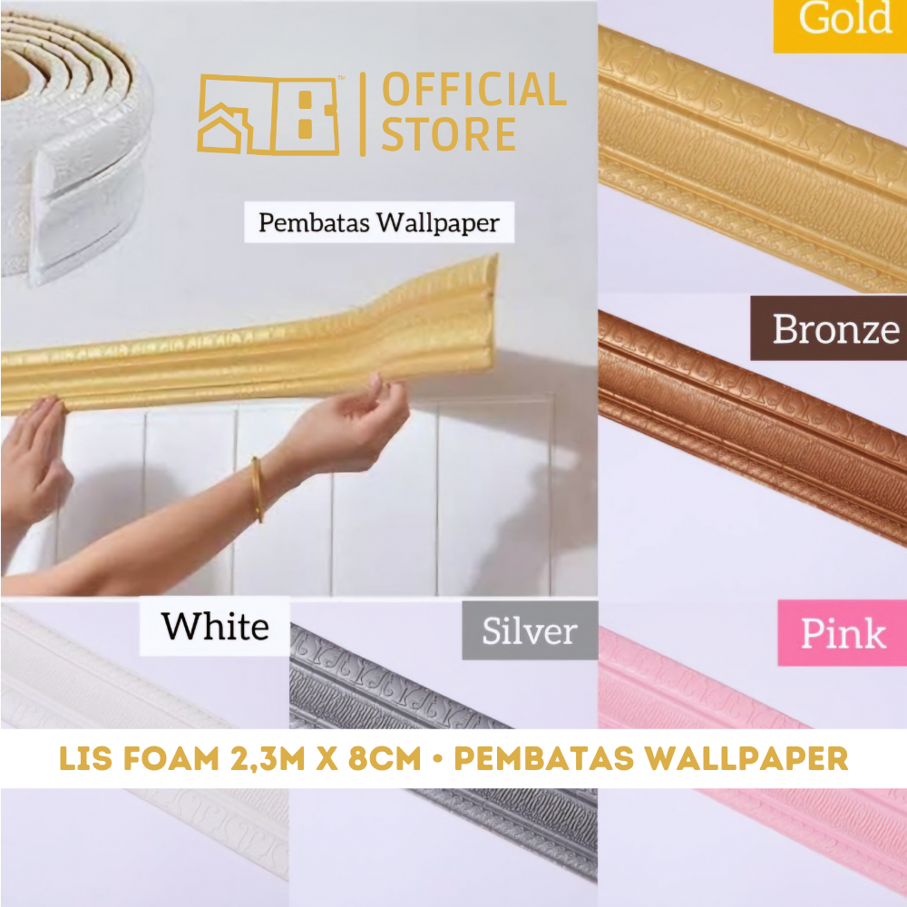 Jual (6 Warna) Lis/Border Foam 3D Wallpaper Frame Bingkai (1 Roll) 2,3m ...