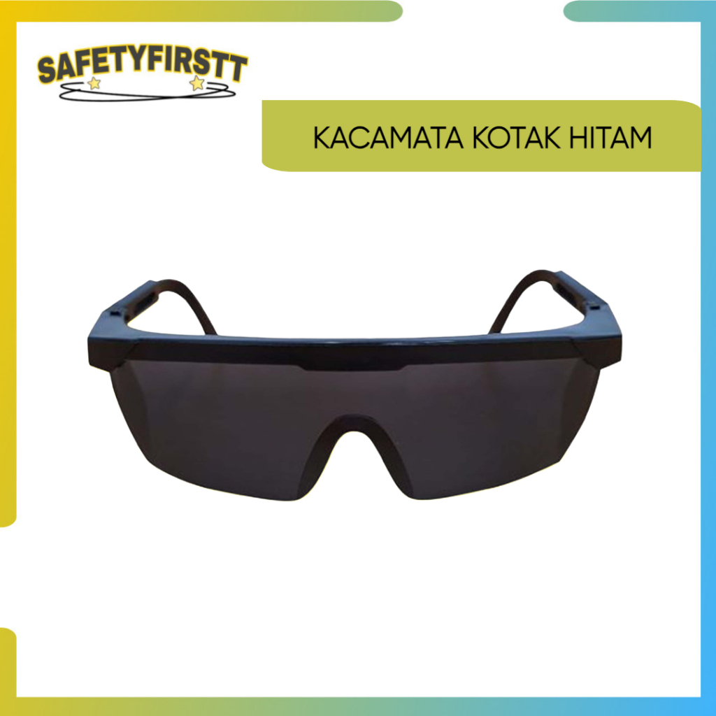 Jual KACAMATA SAFETY HITAM LAS / KACAMATA KOTAK HITAM / KACAMATA LAS ...