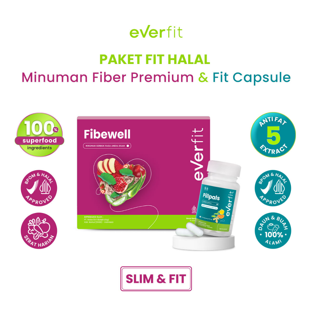 Jual Everfit Paket Slimming Halal - Fibewell Minuman Fiber dan Pillpals ...