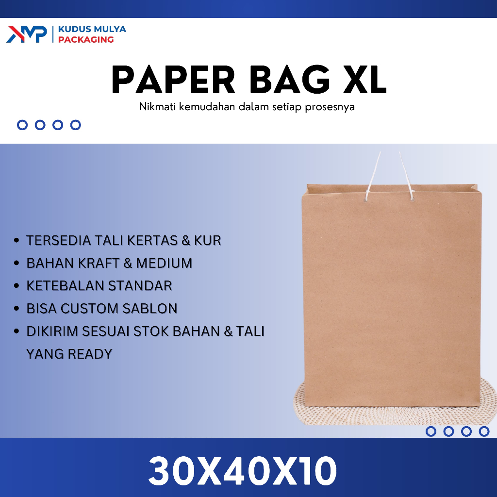 Jual PAPER BAG POLOS XL / 30cm X 37cm X 10cm / TAS KERTAS PERNIKAHAN ...