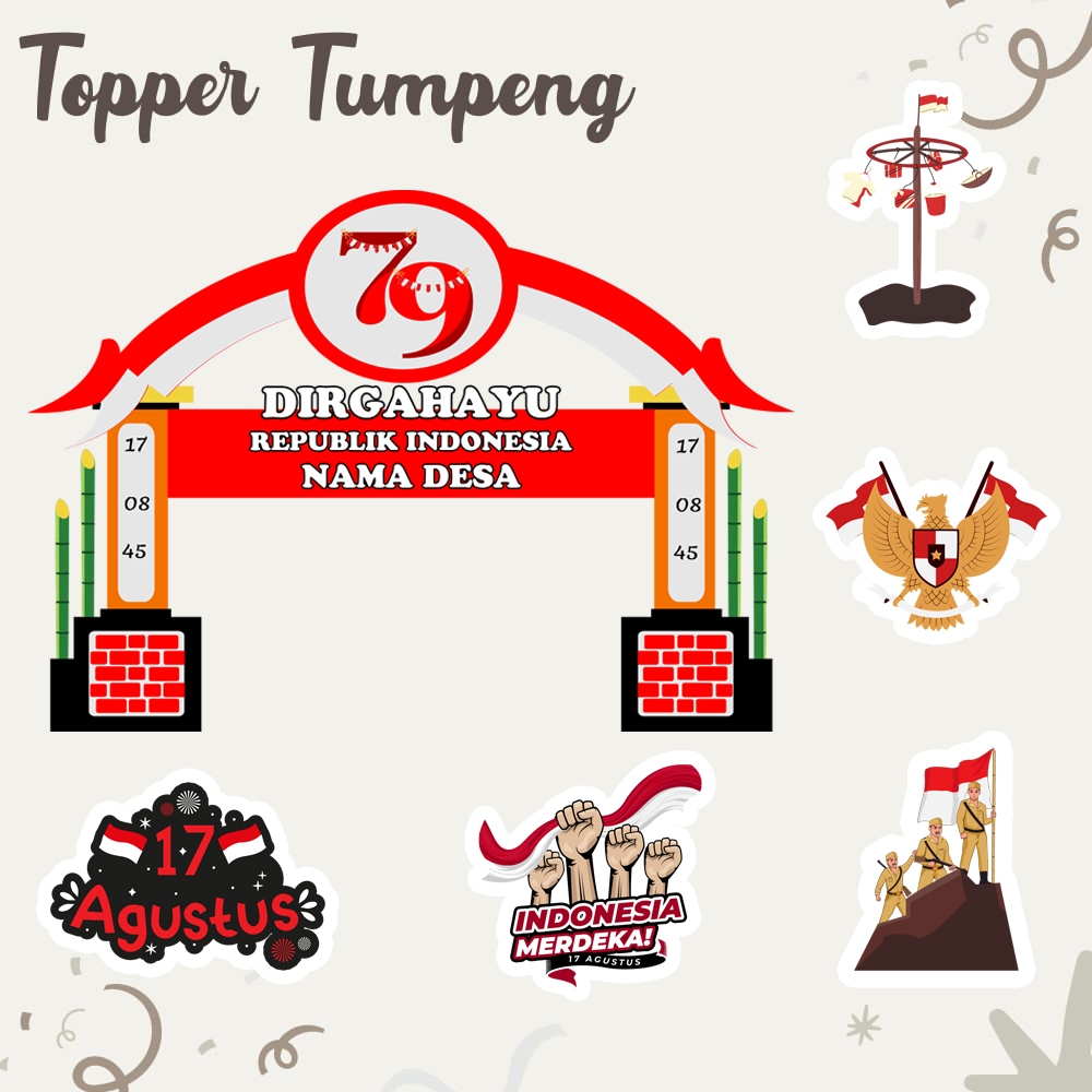 Jual TOPPER TUMPENG GAPURA KEMERDEKAAN 17 AGUSTUS CUSTOM | Shopee Indonesia