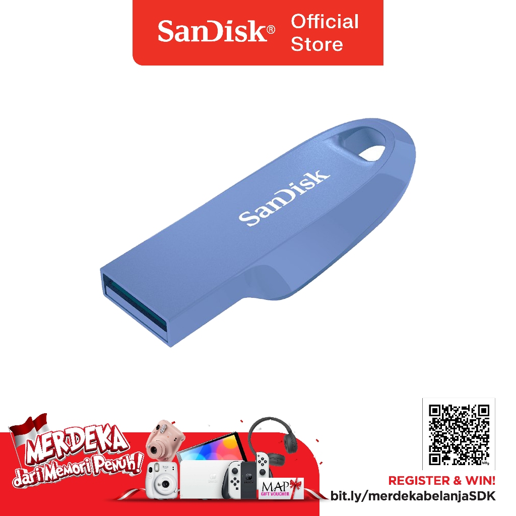 Jual SanDisk CZ550 Ultra Curve 256GB USB 3.2 Biru / Blue (Up to 100MB/s ...