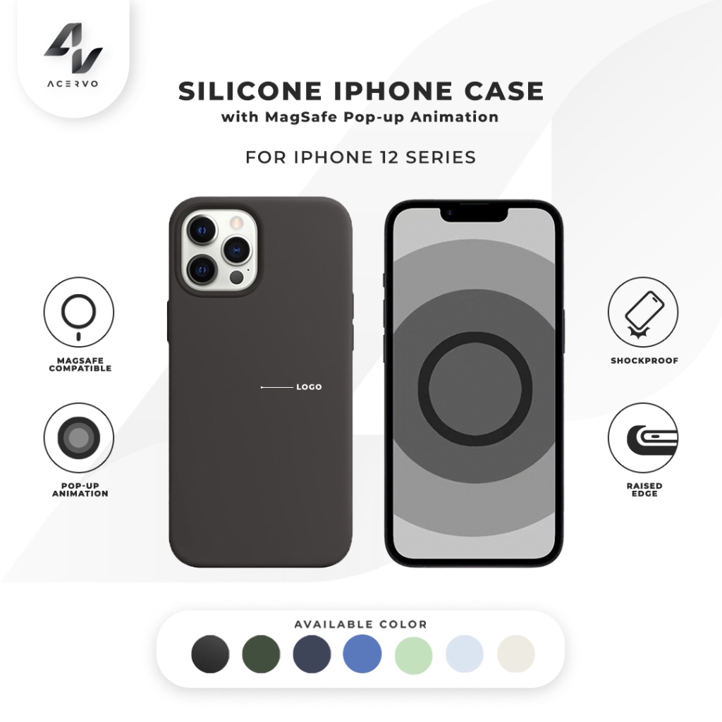 Jual iPhone 12 Series Silicone Case with MagSafe Soft Case Pop-up ...