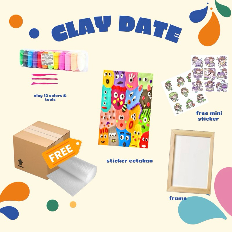 Jual DIY CLAY DATE | IDE DATE CLAY | FRAME CLAY KIT 1 SET | CLAY IN ...