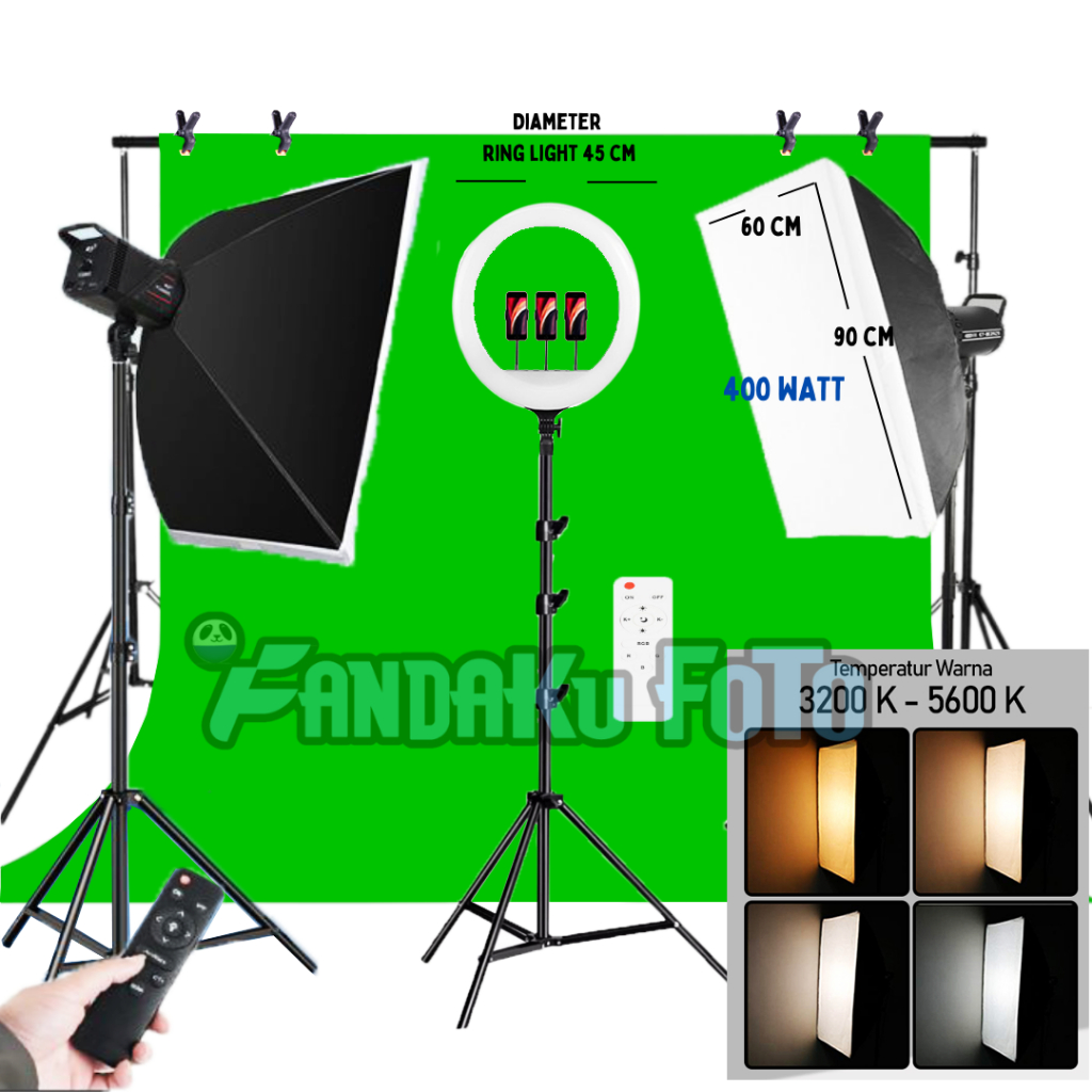 Jual Lampu softbox lighting studio lampu 400 w vlogger livestreaming ...