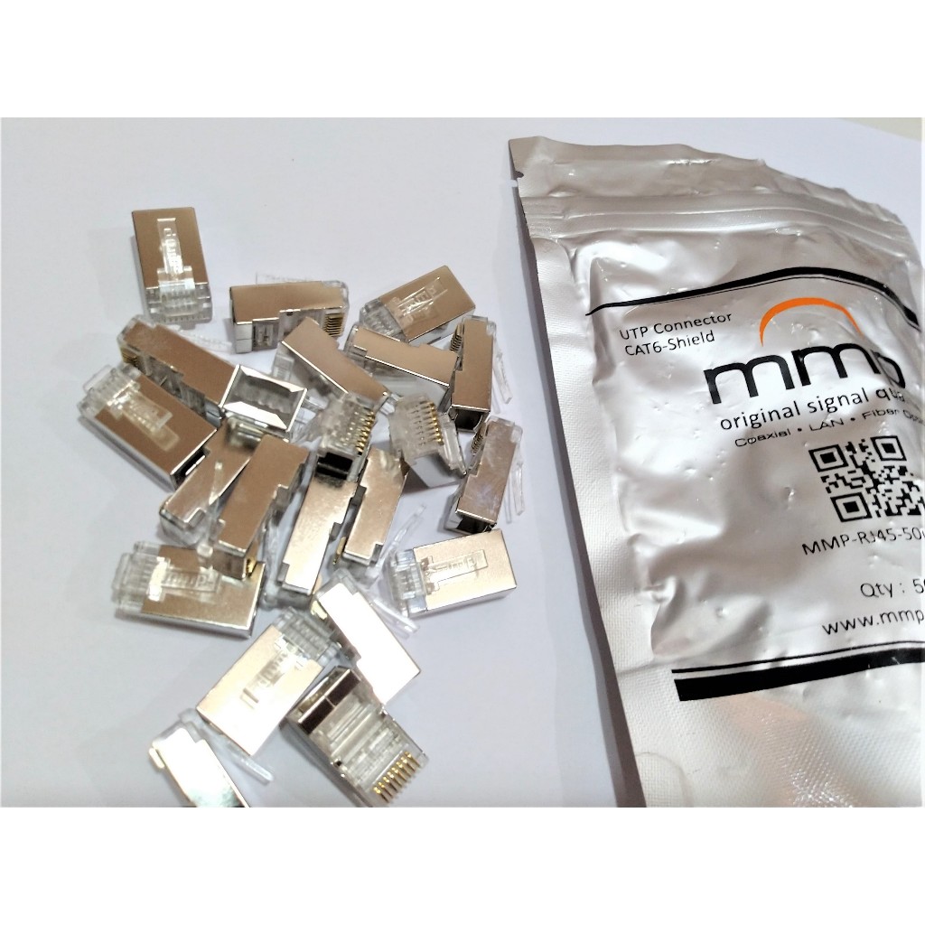 Jual Plug RJ45 CAT6 mmp Body Besi Isi 50 pcs pin rj 45 cat 6 untuk ...