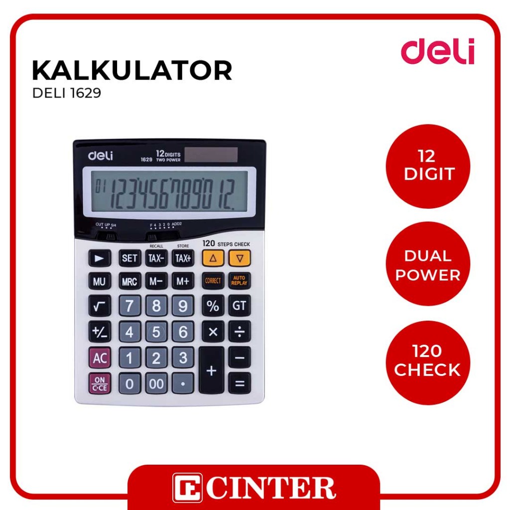 Jual DELI - KALKULATOR / CALCULATOR 12 DIGIT 1629 | Shopee Indonesia