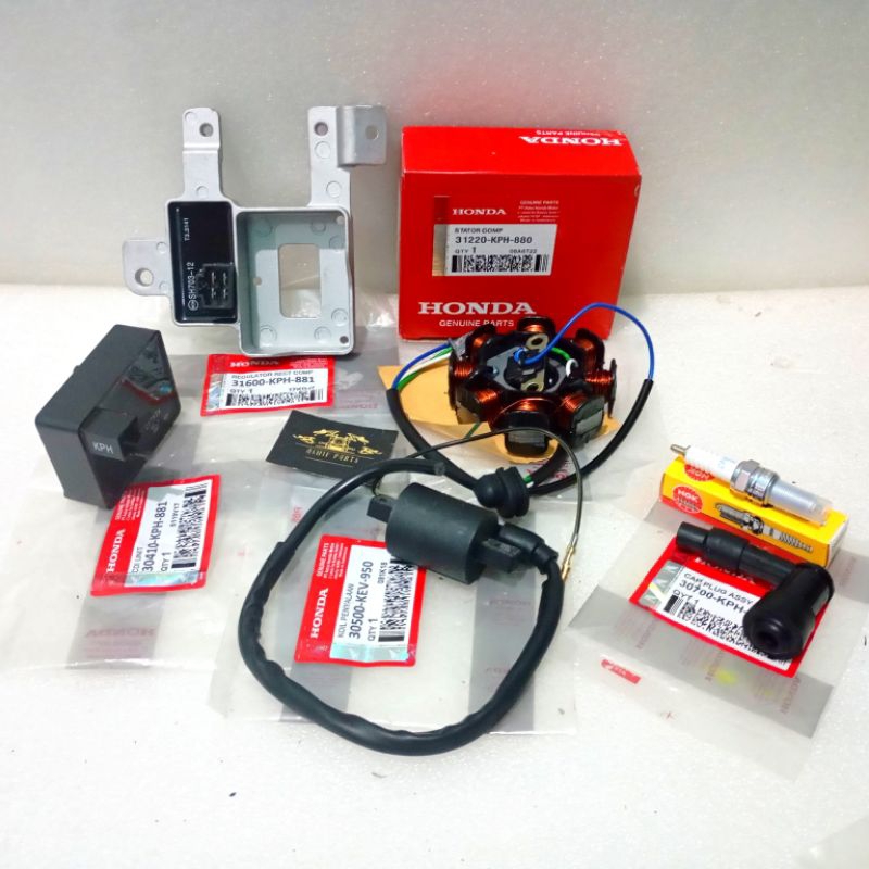 Jual Paket Pengapian 6 Item Spull spul Assy set Honda Karisma Supra X 125 Kirana + CDI + koil ...