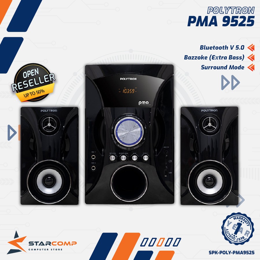 Jual POLYTRON Multimedia Speaker PMA 9525 Bluetooth Karaoke PMA9525 ...