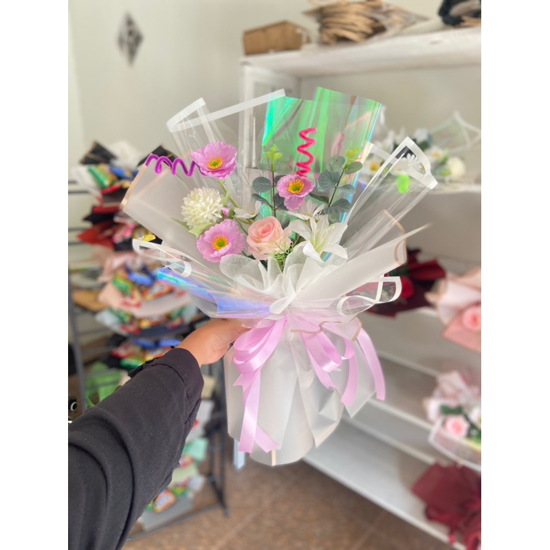 Jual Buket Bunga palsu | artificial flower bouquet mix hologram | buket ...