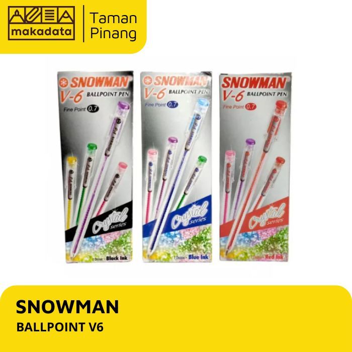 Jual PULPEN / BALLPOINT SNOWMAN V-6 0.7MM (1 PACK) | Shopee Indonesia