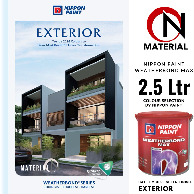 Jual CAT TEMBOK EXTERIOR WEATHERBOND MAX NIPPON PAINT Kemasan 2,5 Liter ...