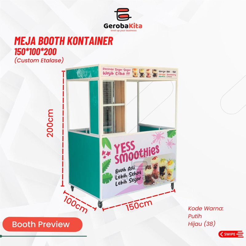 Jual Meja Booth Container 150x100x200 Custom Etalase | Shopee Indonesia