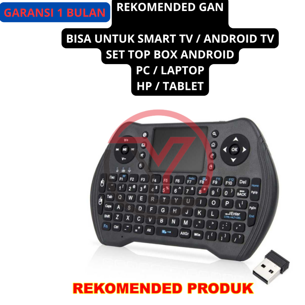 Jual Keyboard Wireless Mini 2.4GHz with Touchpad - MT10 Hitam Y3929 ...