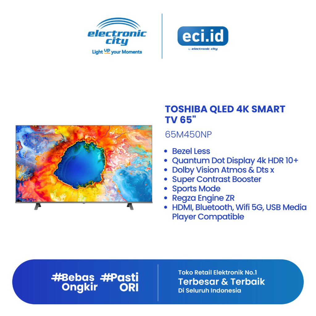 Jual Toshiba 65 Inch QLED Smart TV - 65M450NP | Shopee Indonesia
