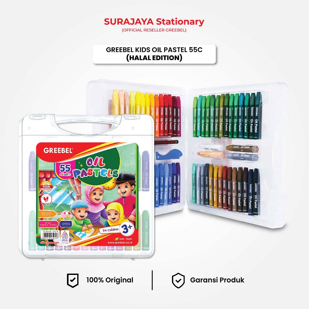 Jual Crayon Greebel / Crayon 55 Warna / Crayon Oil Pastel / Krayon ...