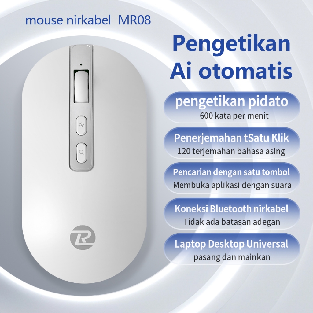 Jual RULINK MICLINK Mouse AI MR08 Cerdas Pengenal Suara Wireless and bluetooth Dengan Silent ...