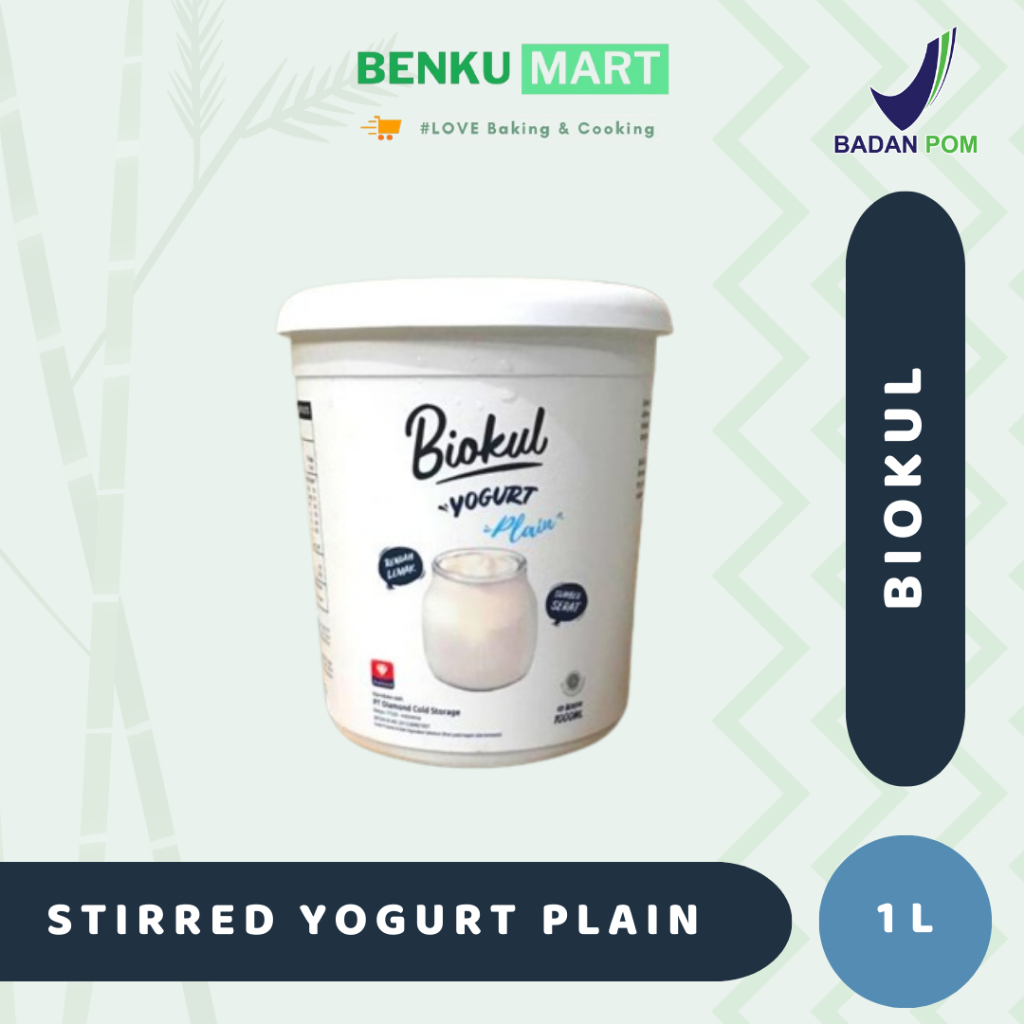Jual Biokul Stirred Yogurt Plain 1 Liter | Yogurt Stirred Plain ...