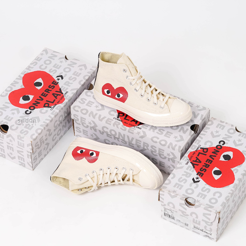 Jual CONVERSE x CDG Comme Des Garcons 70s High Top White Original ...