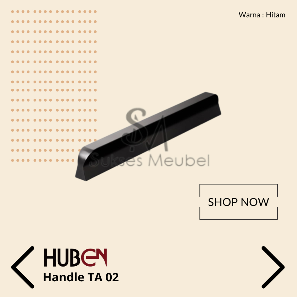 Jual HUBEN Handle TA 02 Hitam | Tarikan Laci / Lemari HUBEN | Shopee ...