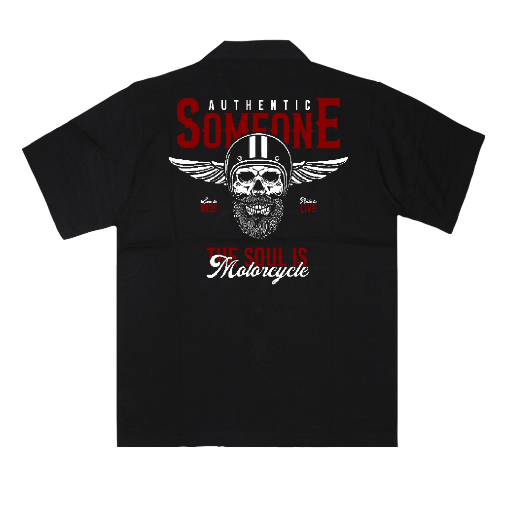 Jual Someone Kemeja Casual Shirt 005KC Authentic Riders Black | Shopee ...