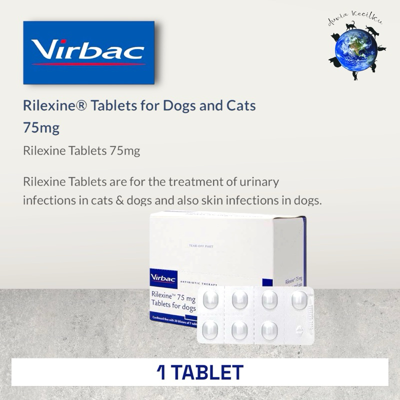 Jual Virbac Rilexine 75mg Tablets For Cats And Dogs (1 TABLET) | Shopee ...