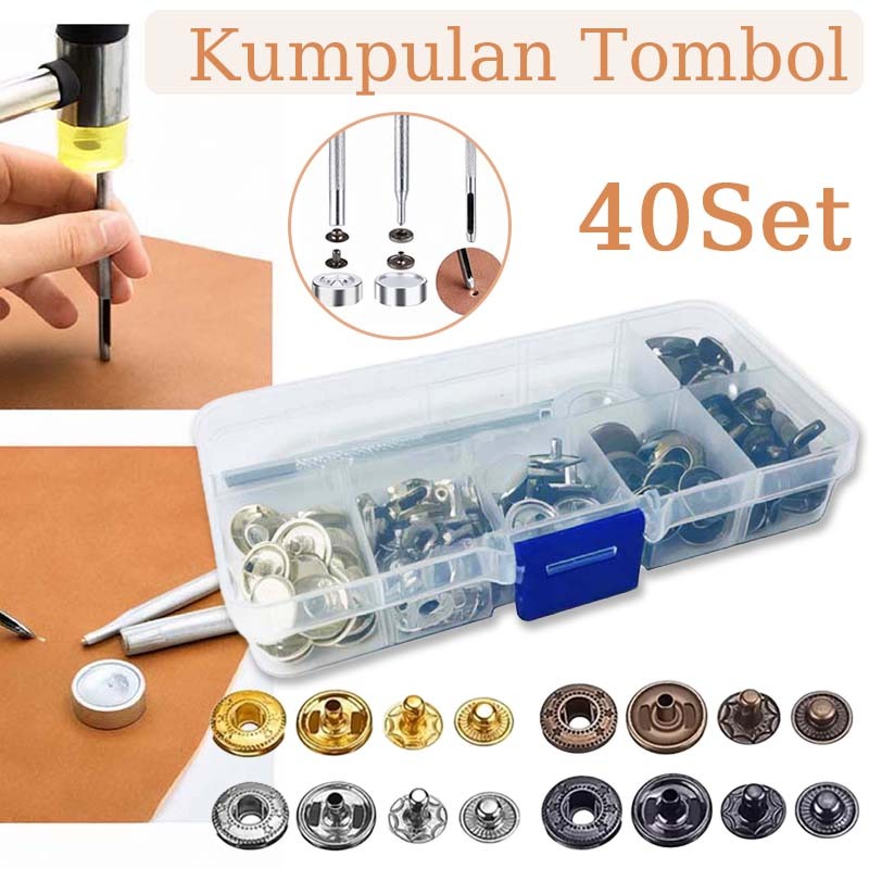 Jual 40 Set Kancing Snap Besi/Kancing Ceplik/Penjepit Kancing Jepret ...