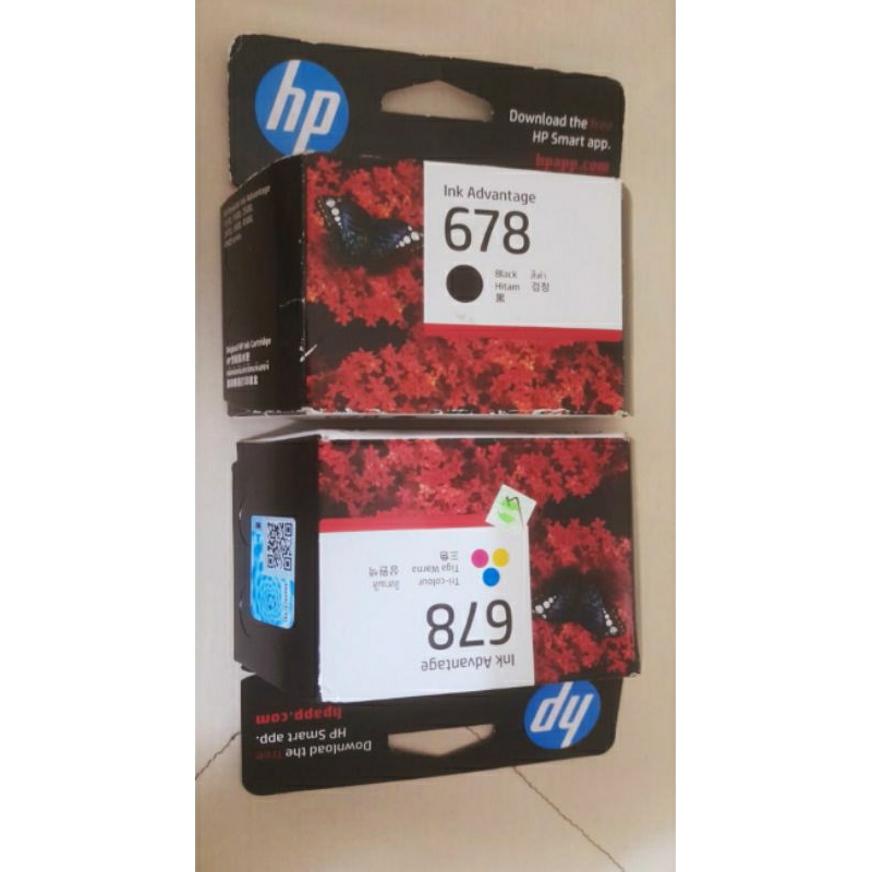 Jual Tinta Printer Catridge HP 678 Black dan Colour Original (1 Paket ...