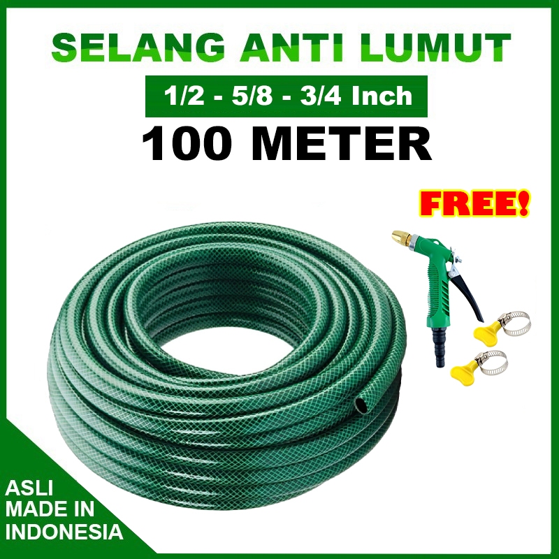 Jual SELANG GEMUK Selang Air 1/2 5/8 3/4 Inch 100 Meter Selang Air Benang Anti Lumut Selang Air ...